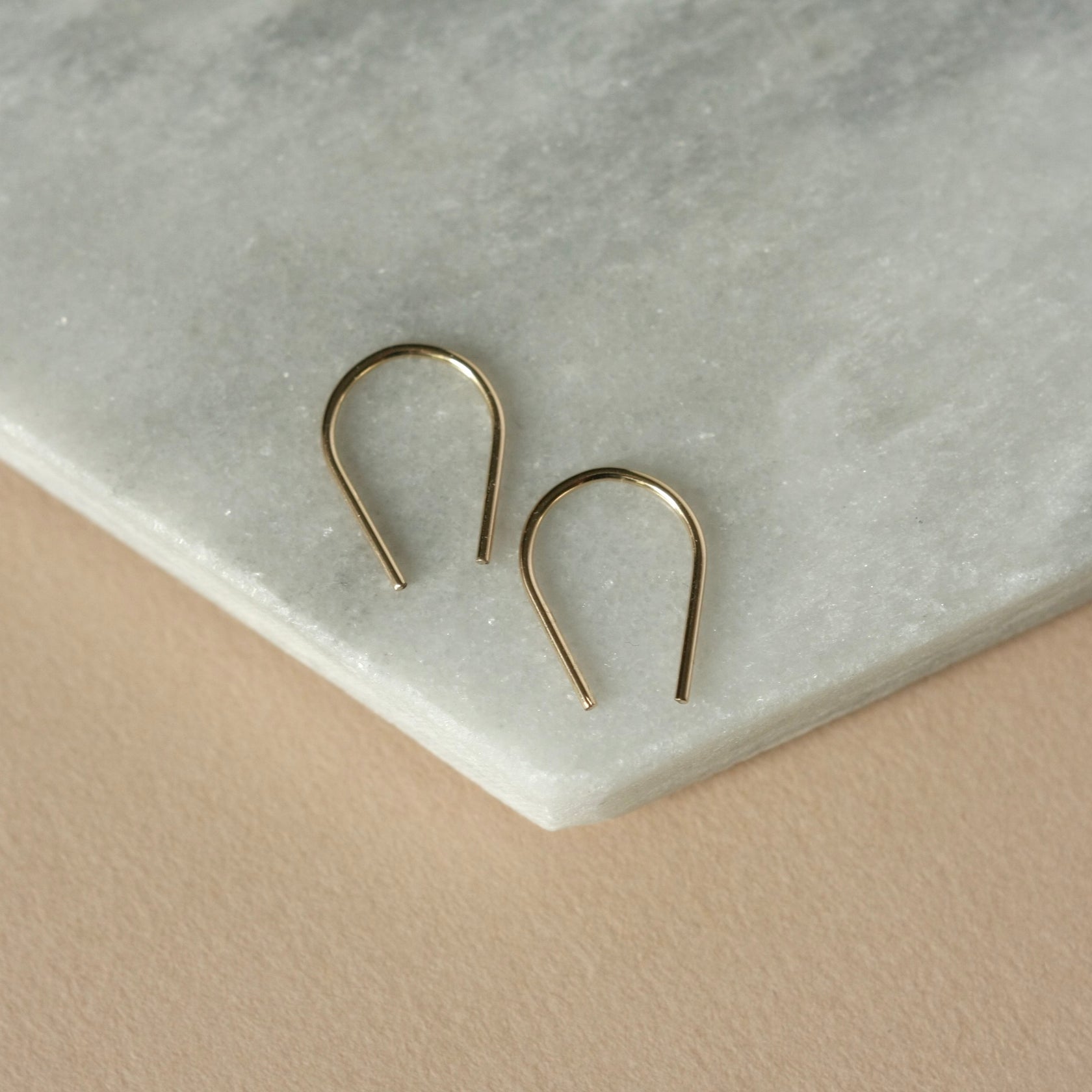Small Gold Open Arc Hoops – julie garland jewelry