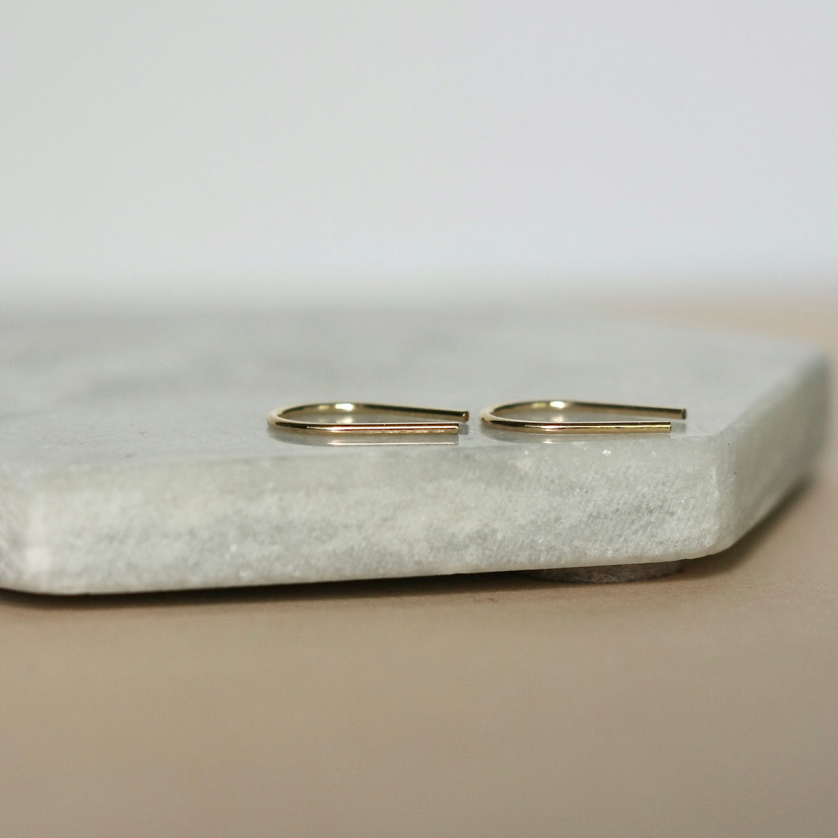 Small Gold Open Arc Hoops – julie garland jewelry