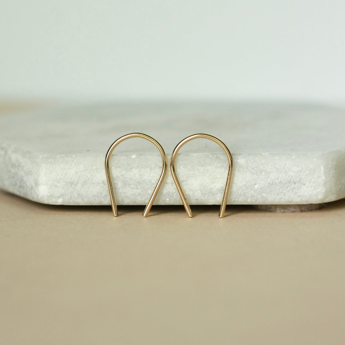 Small Gold Open Arc Hoops – julie garland jewelry