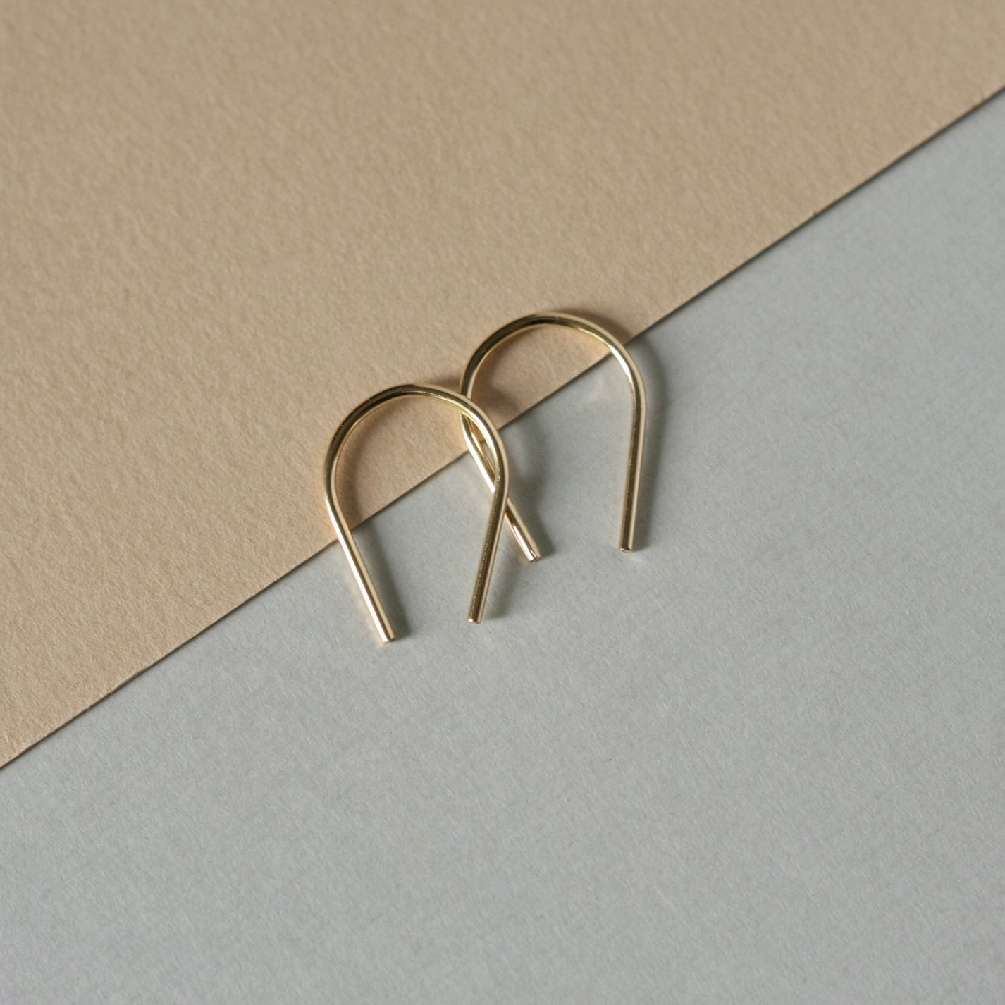 Small Gold Open Arc Hoops – julie garland jewelry