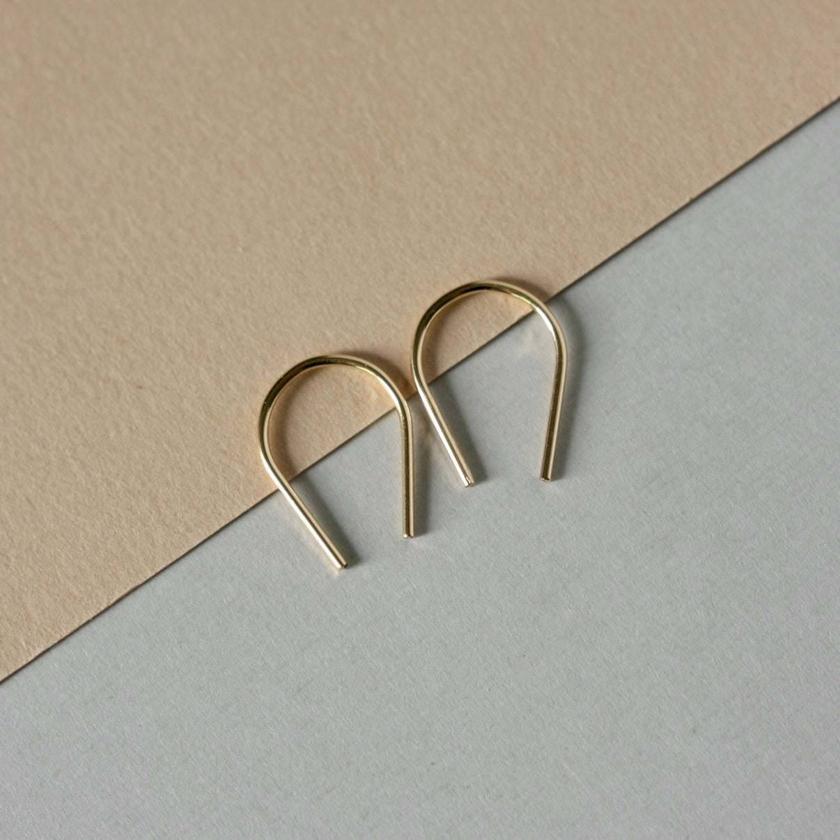 Small Gold Open Arc Hoops – julie garland jewelry